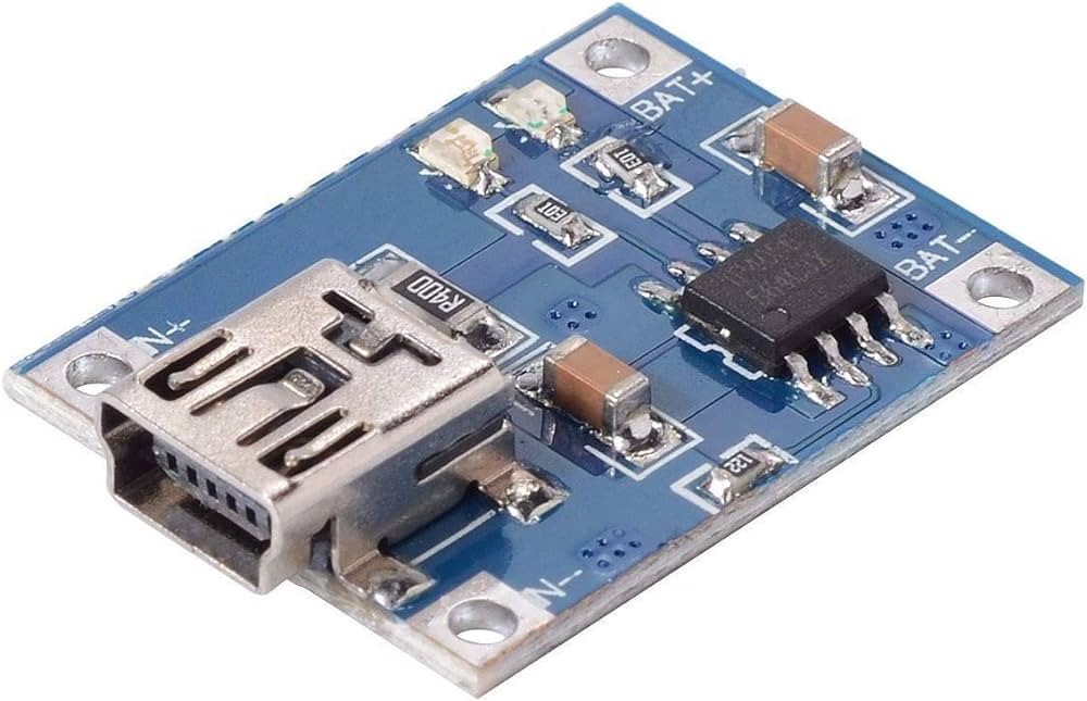 מודול טעינת סוללת ליתיום מחבר Mini-USB - Hackstore